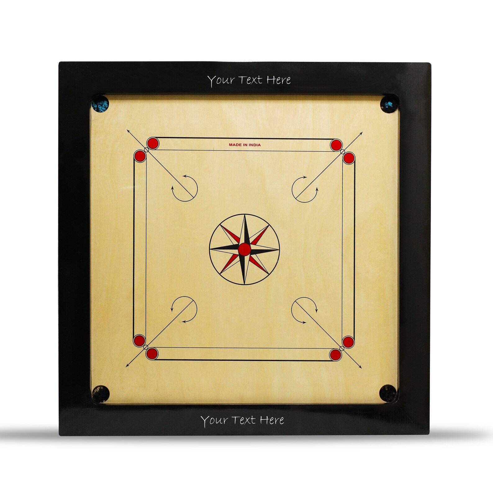 Personalized Full Size Carrom Board glossy Black Polish, Waterproof ...