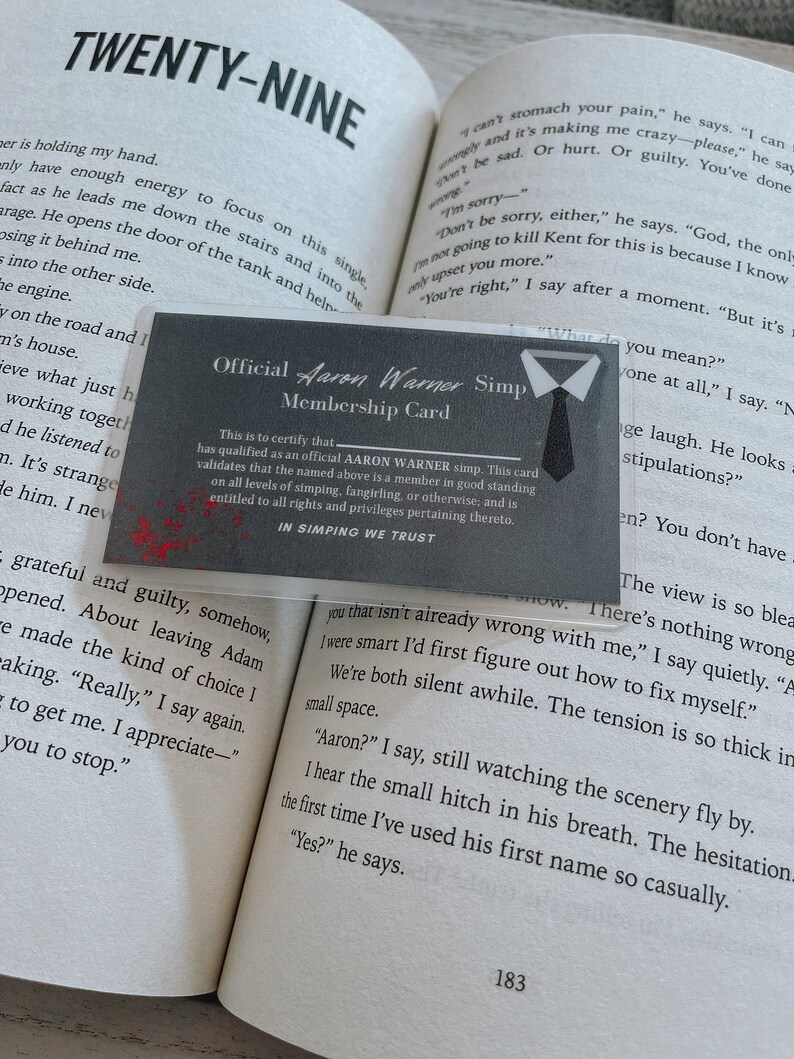 Aaron Warner Simp Card Shatter Me Series - Etsy