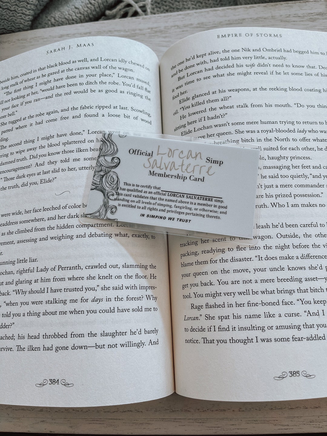 Lorcan Simp Card Throne of Glass - Etsy