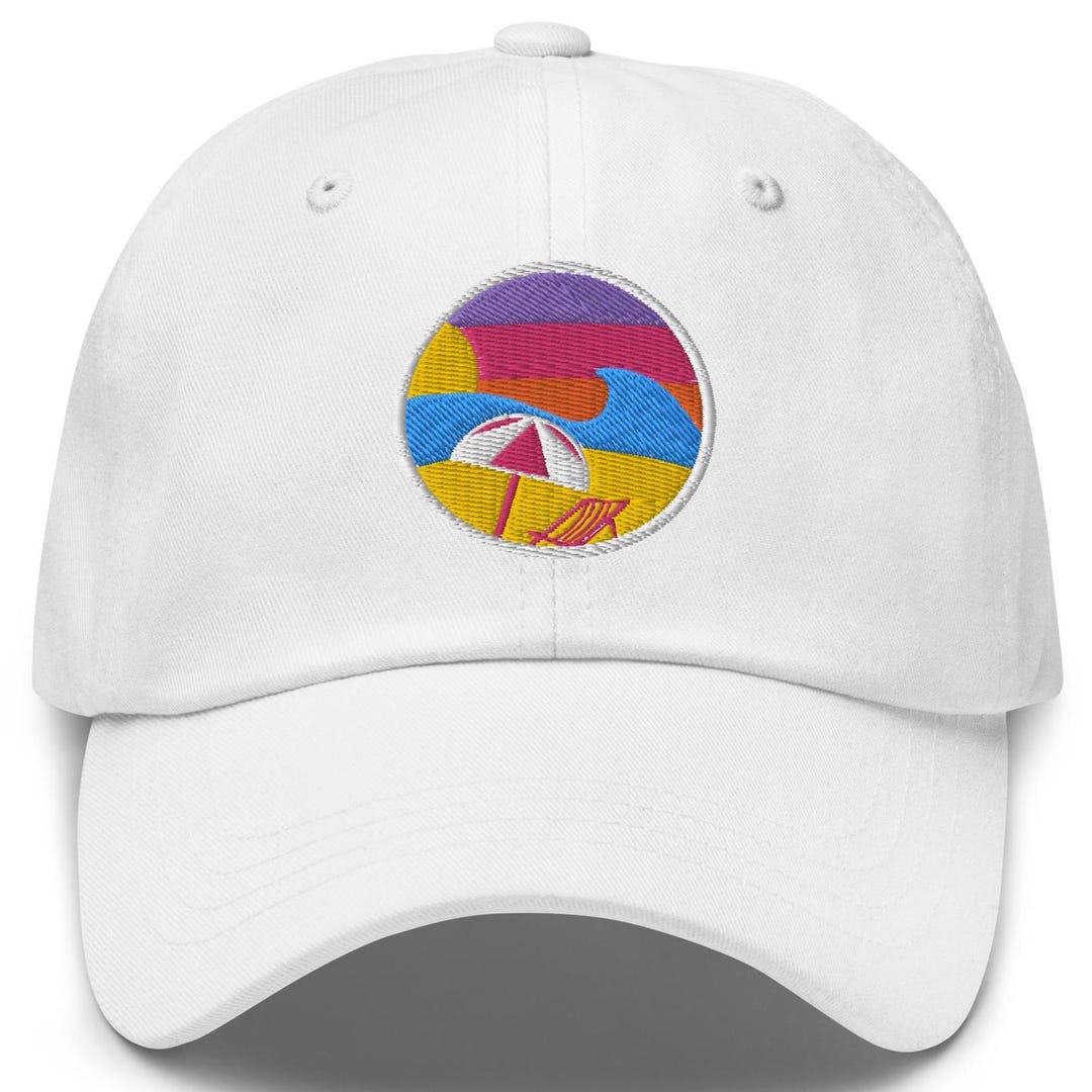 Embroidered Beach Hat: Colorful Summer Baseball Cap - Etsy