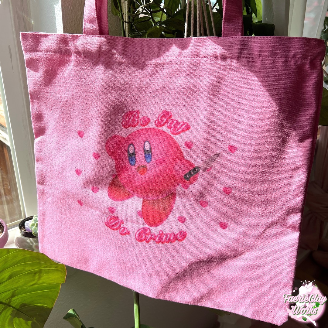 Kirby Be Gay Do Crime Pink Tote Bag Kawaii Nintendo Funny Bag - Etsy