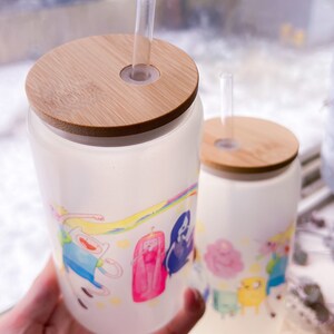 Adventure Time Cartoon Network Glass Tumbler 16 Oz Glow in the Dark ...