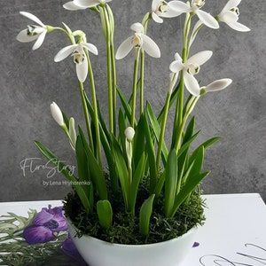 Snowdrops From сold Porcelain, Real Touch Spring Flowers for Home ...