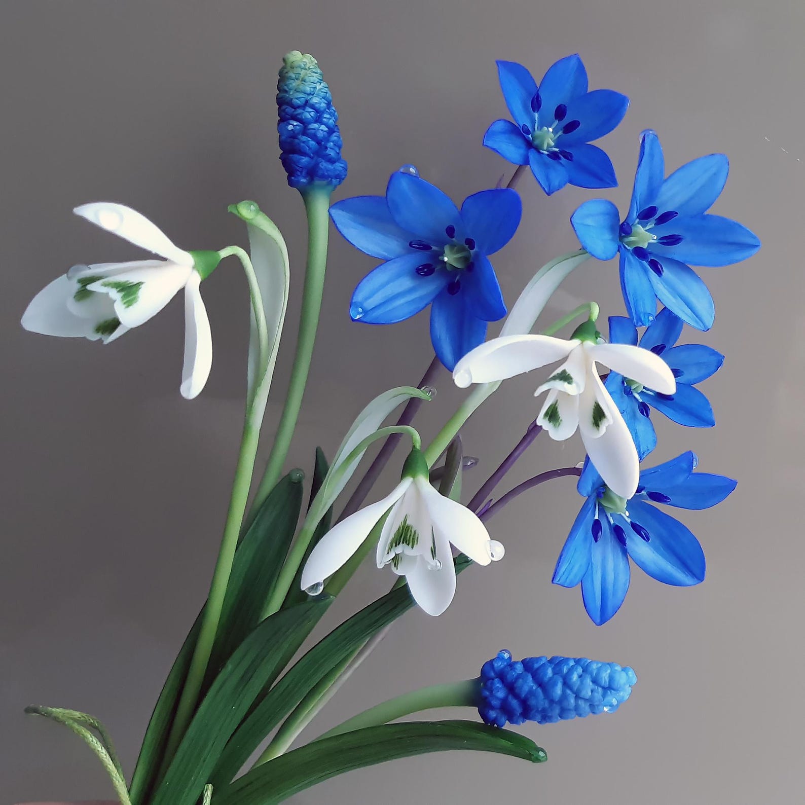 Snowdrops Cold Porcelain, Spring Forest Flowers, Real Touch Snowdrop ...