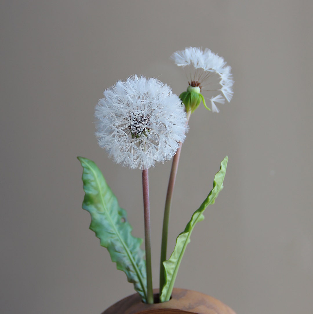 Real Touch Fluffy Dandelion for Home Decor Cold Porcelain Flowers ...
