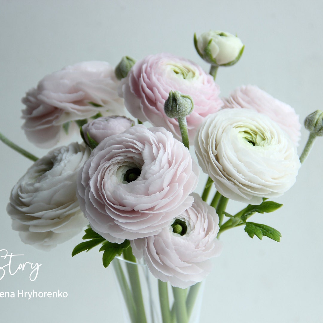 Real Touch Ranunculus Bouquet for Home Decor Botanical Sculpture ...
