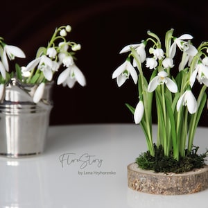 Snowdrop, Cold Porcelain Flowers, Real Touch Flowers, Artificial ...