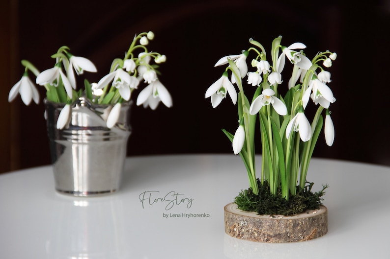 Snowdrop, Cold Porcelain Flowers, Real Touch Flowers, Artificial ...