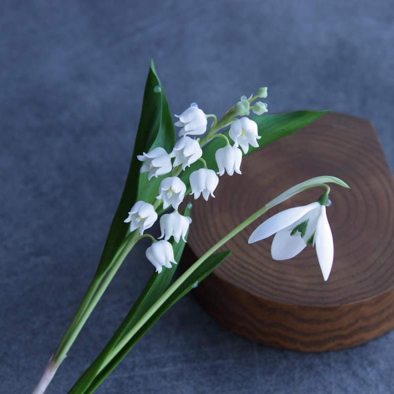 Snowdrop Lily of the Valley Handmade Porcelain Flowers, Real Touch ...