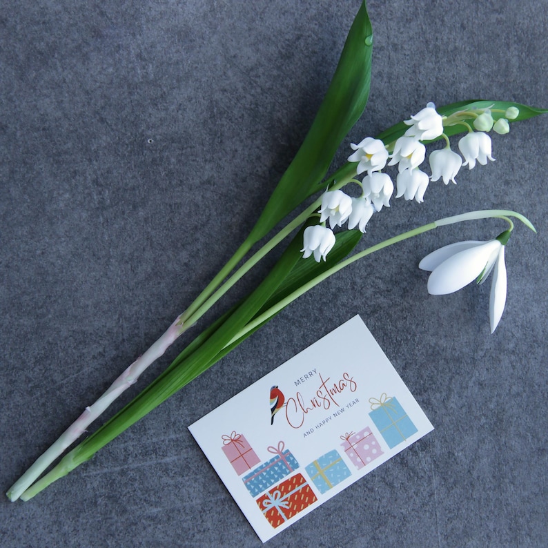 Snowdrop Lily of the Valley Handmade Porcelain Flowers, Real Touch ...
