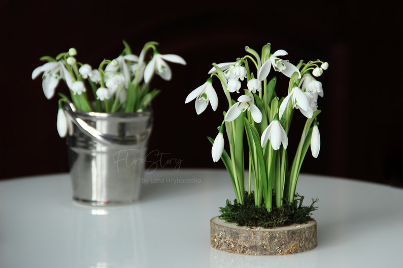 Snowdrop, Cold Porcelain Flowers, Real Touch Flowers, Artificial ...