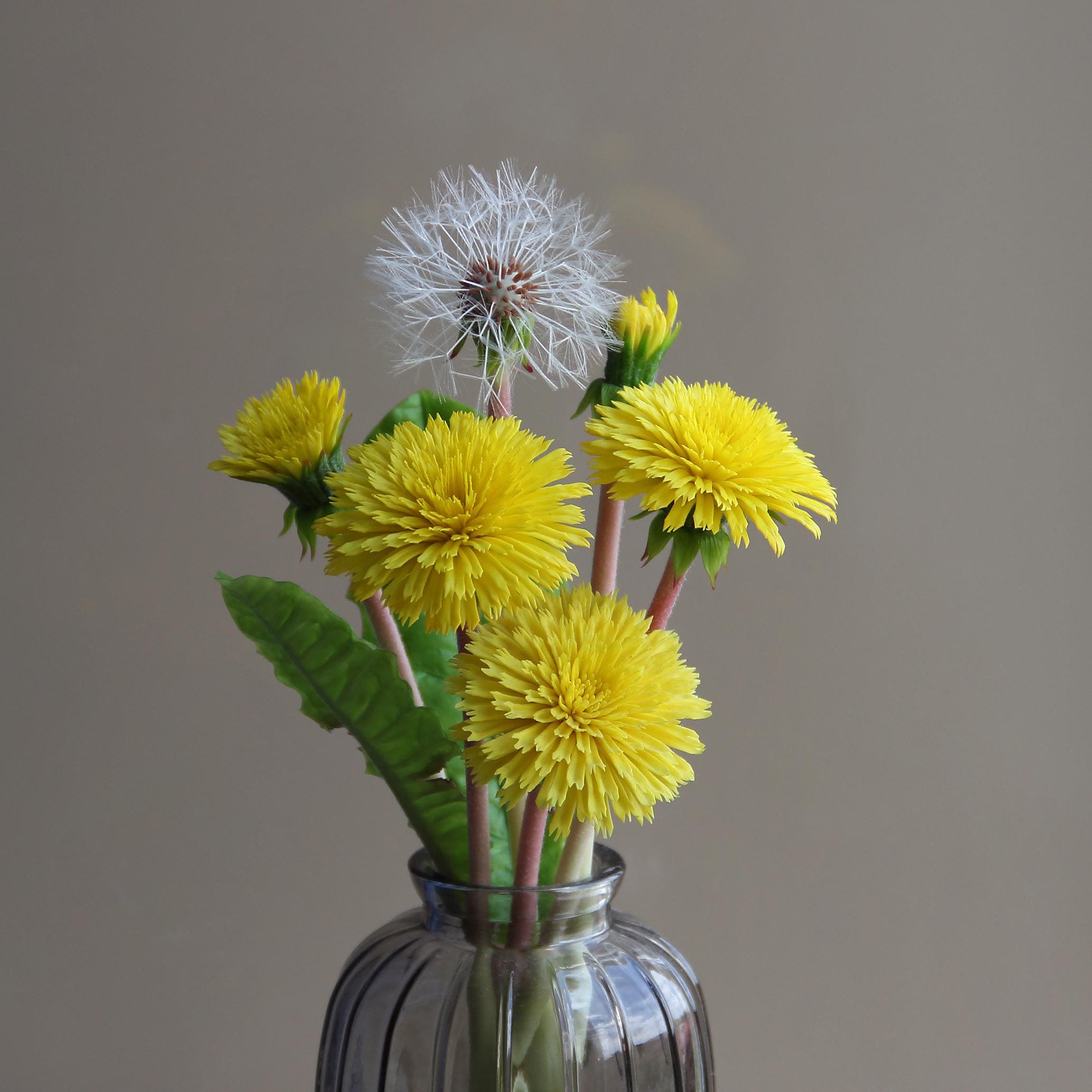 Cold Porcelain Dandelions Bouquet Handmade Flowers Botanical Sculpture ...