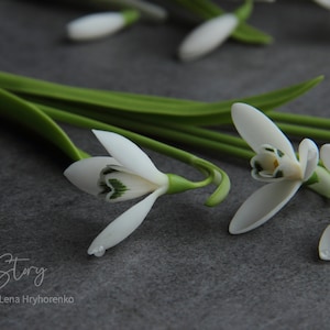 Snowdrop for Gift, Cold Porcelain, Real Touch Flowers, Artificial ...