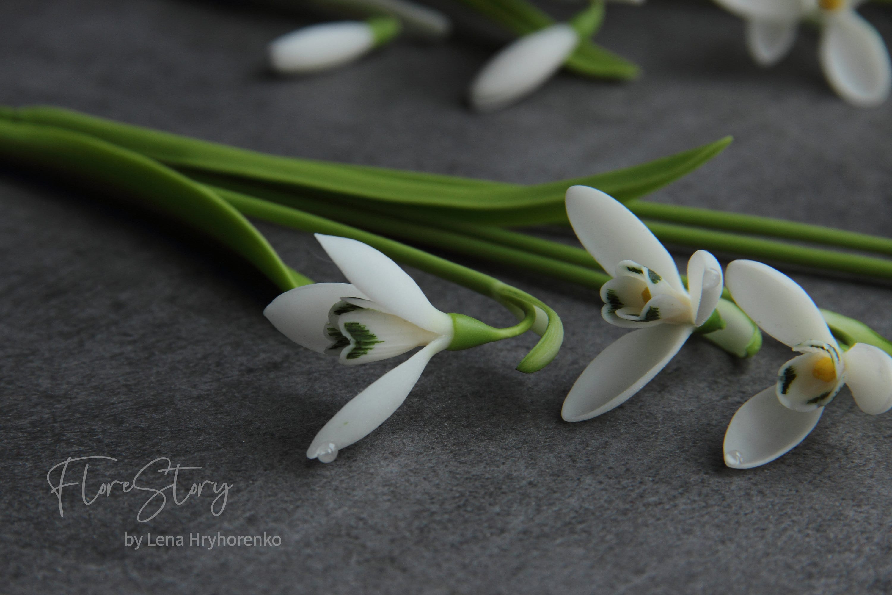 Snowdrop for Gift, Cold Porcelain, Real Touch Flowers, Artificial ...