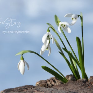 Handmade Cold Porcelain Snowdrop Centerpiece: Real Touch Spring Flowers ...