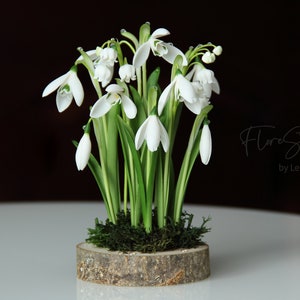 Snowdrop, Cold Porcelain Flowers, Real Touch Flowers, Artificial ...