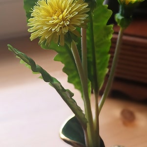 Handmade Dandelions Bouquet Cold Porcelain Flowers Botanical Sculpture ...
