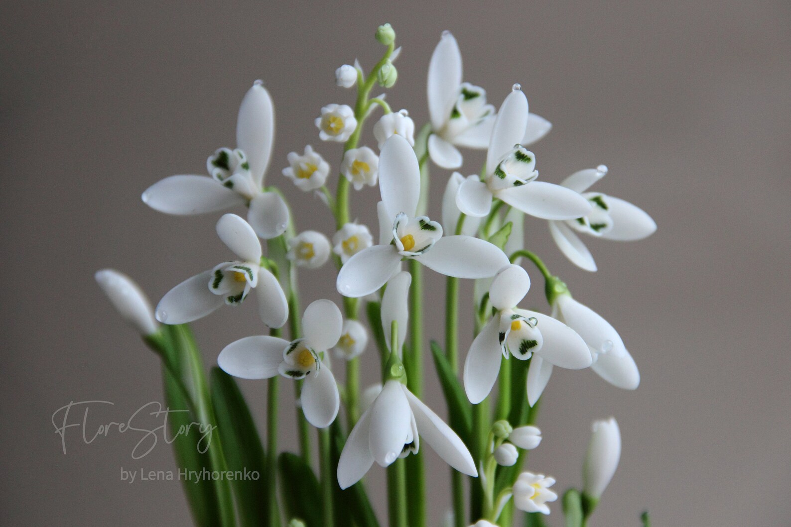 Snowdrops and Lily of the Valley in Glass Dome Porcelain - Etsy