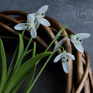 Snowdrop for Gift, Cold Porcelain, Real Touch Flowers, Artificial ...
