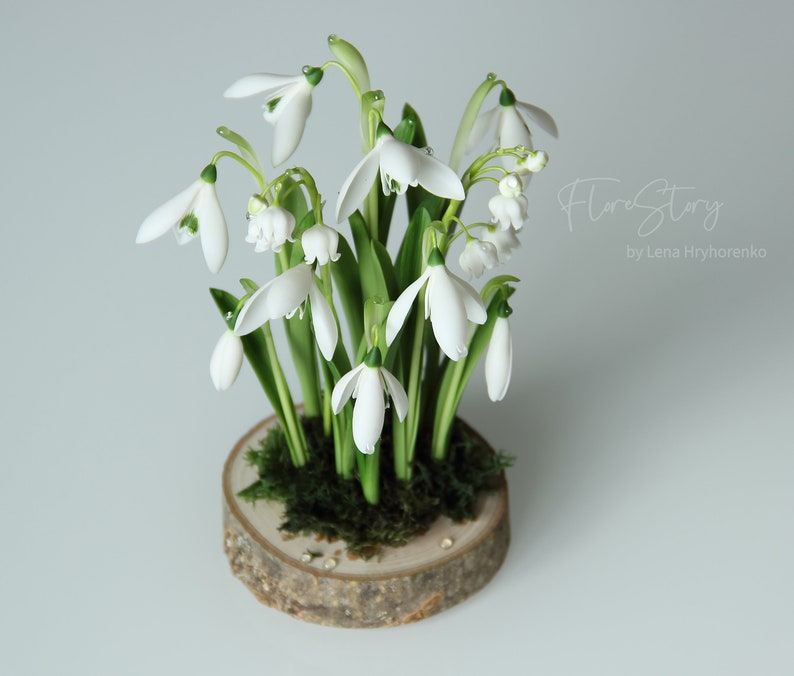 Snowdrop, Cold Porcelain Flowers, Real Touch Flowers, Artificial ...