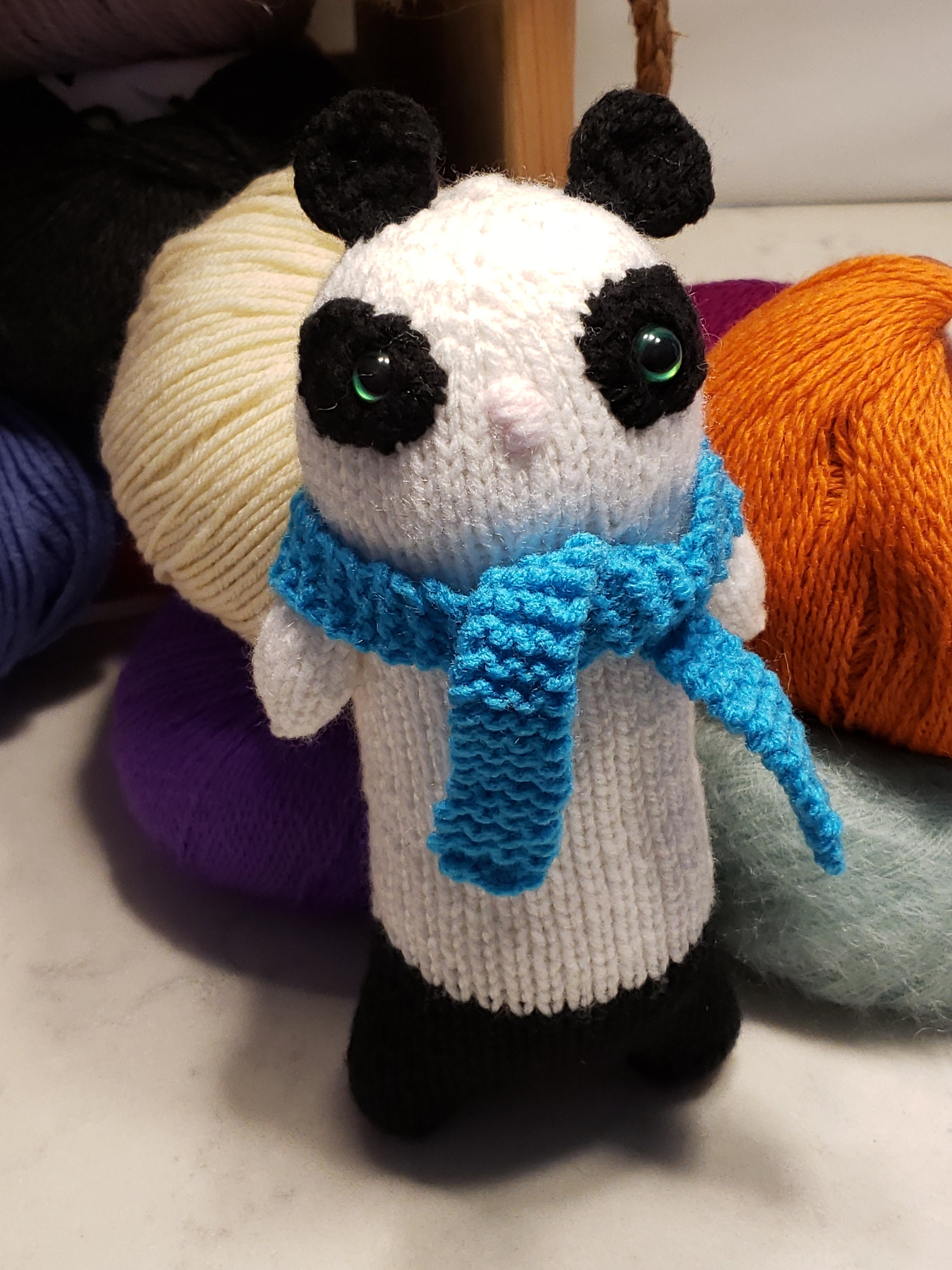 Knitted Stuffed Animal Panda Gift Baby Shower Gift amigurumi panda bear ...