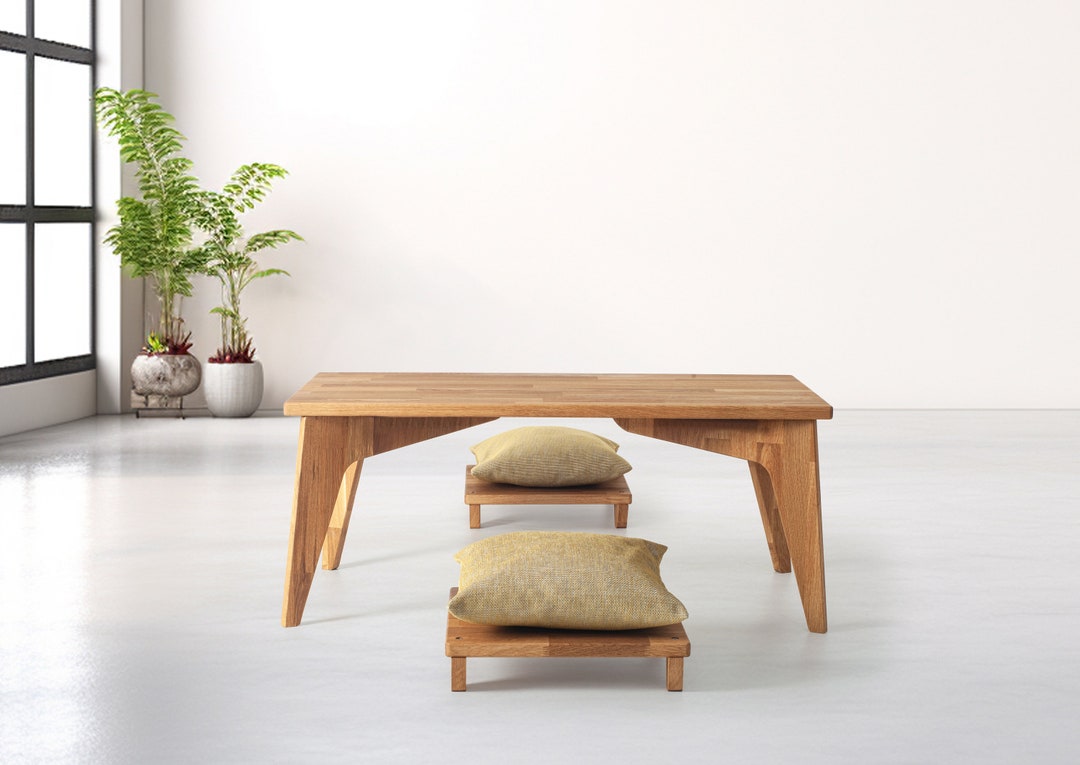 Small Coffee Table , Japanese Table Set , Low Rectangle Table , Wood ...