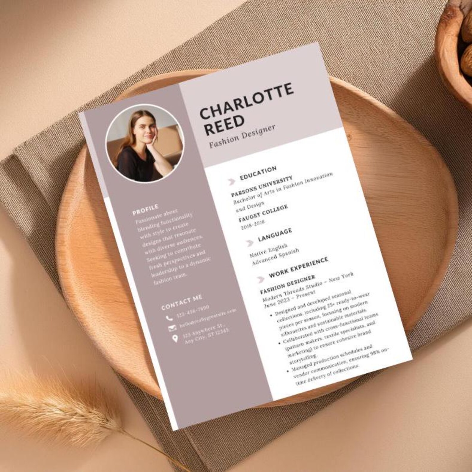 Editable Resume Template, Modern Professional CV Template, Customisable ...