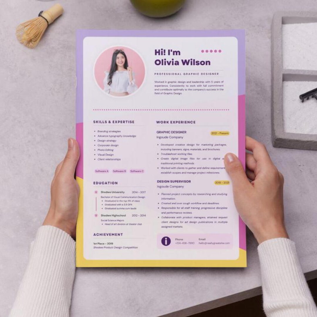 Editable Resume Template, Professional CV Template, Customizable Job ...