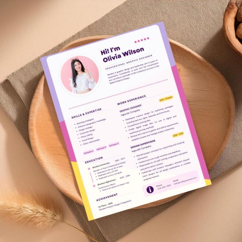 Editable Resume Template, Professional CV Template, Customizable Job ...