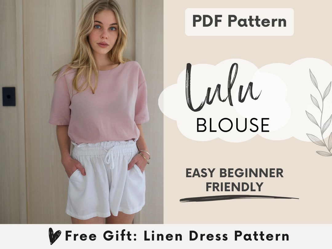 Women's Linen Blouse Sewing Pattern Linen Tunic Top Easy Beginner ...