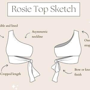 One Shoulder Top Women's PDF Sewing Pattern Reversible - Etsy