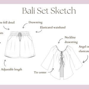 Women's Blouse and Shorts Sewing Pattern - Two Piece Set / Sewing ...