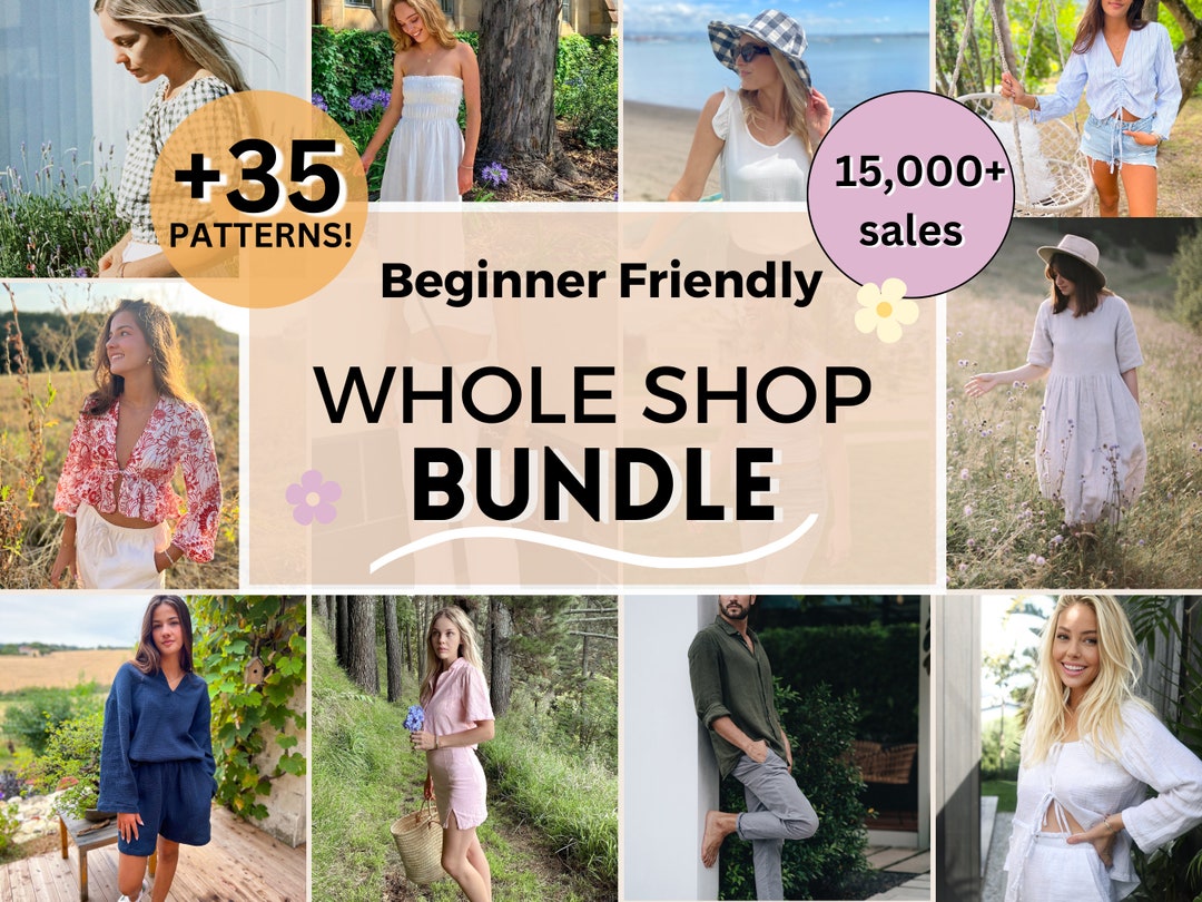 Whole Shop Bundle 25 Sewing Patterns Bulk Pdf Sewing Patterns Beginner ...
