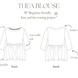 Women's Linen Blouse Sewing Pattern | Linen Tunic Top | Easy Beginner ...