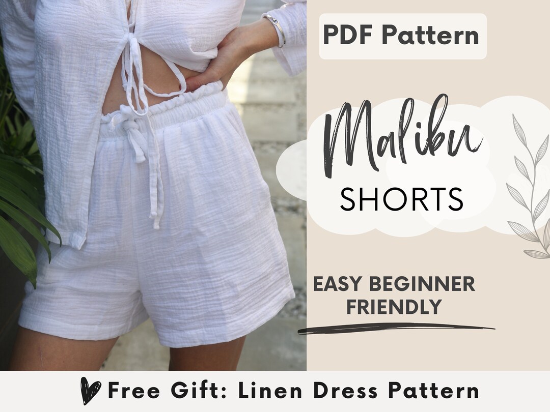 Shorts Sewing Pattern PDF, Easy Sewing Pattern for Women's Shorts, High ...