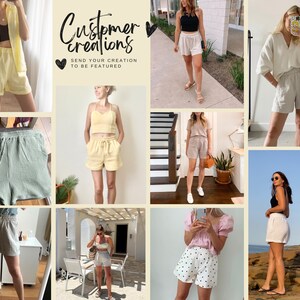 Womens Linen Shorts Sewing Pattern, Sewing Patterns for Women, Easy ...