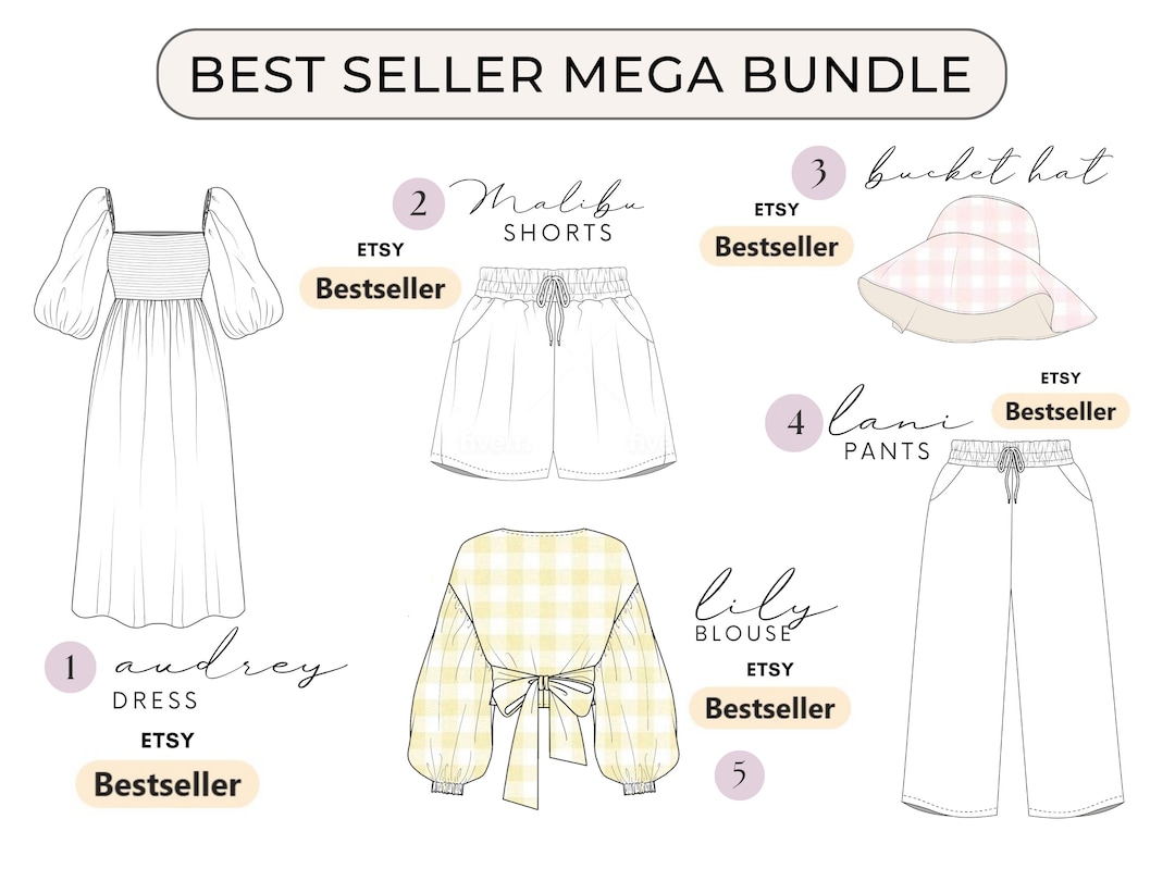 PDF Sewing Pattern Bundle | Women's Bulk Sewing Patterns | Blouse ...