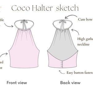 Halter Top Women's PDF Sewing Pattern, Easy Beginner Sewing Pattern ...