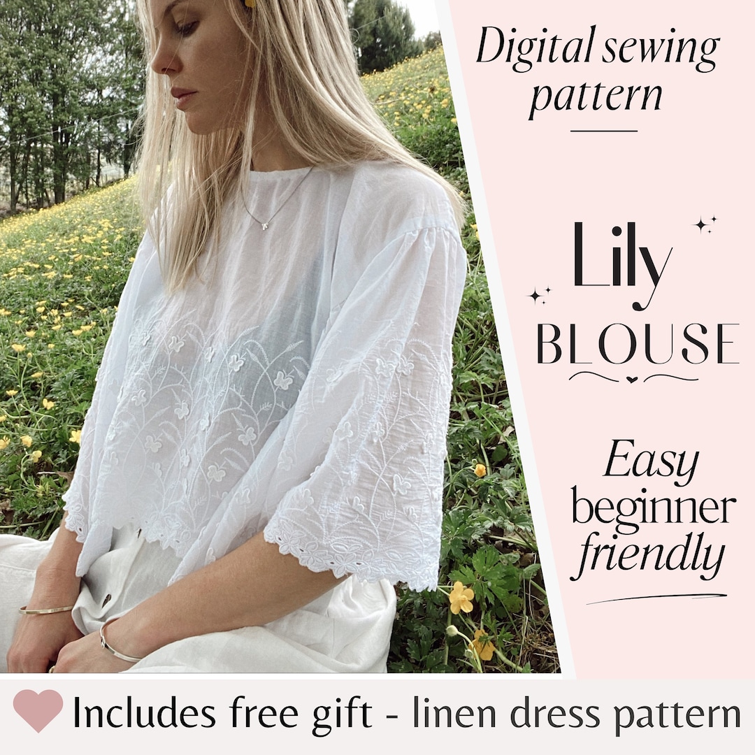 Women's Blouse Sewing Pattern, Wrap Top Pattern, Easy Beginner Blouse ...