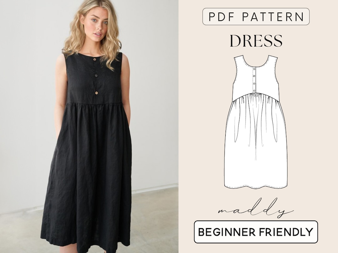Women's Dress Sewing Pattern Linen Dress PDF Pattern - Etsy