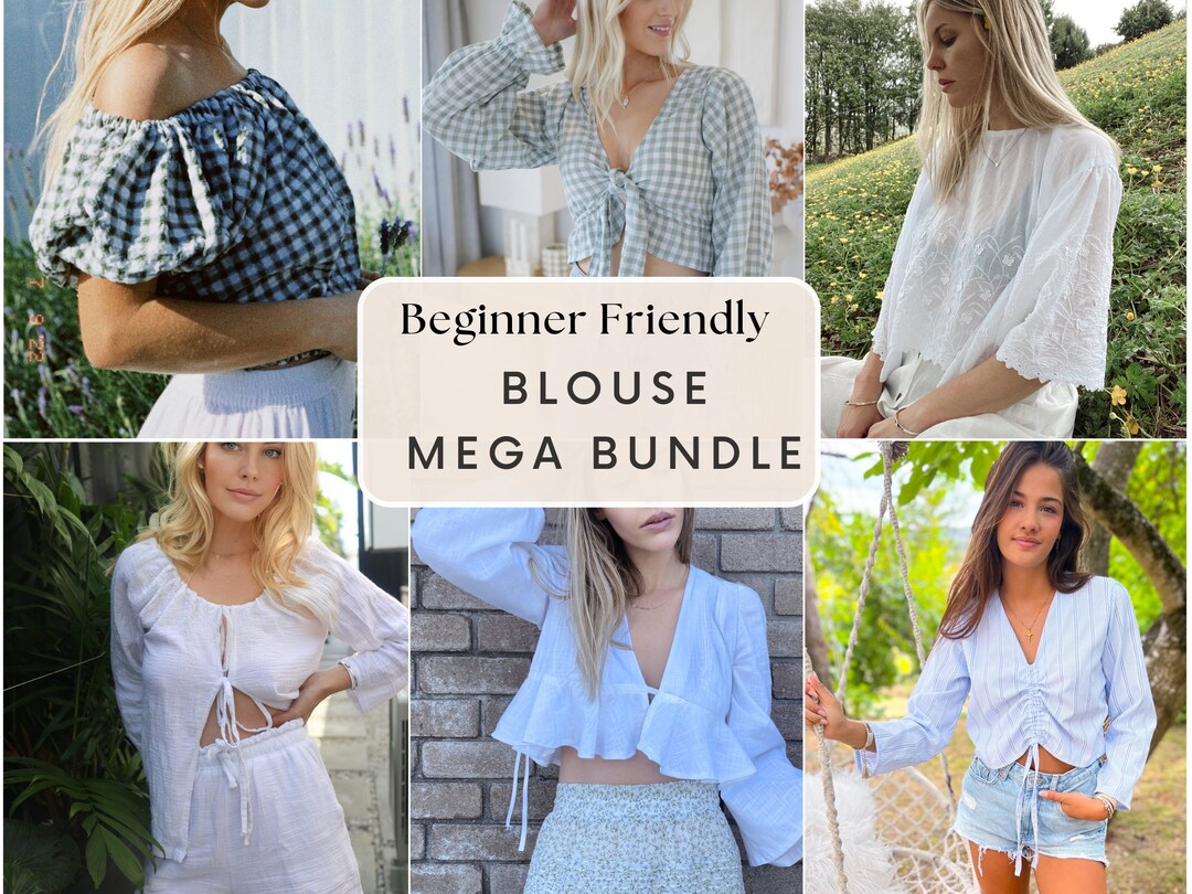 Blouse Mega Bundle Sewing Patterns, Women's Blouse Pdf Sewing Patterns ...