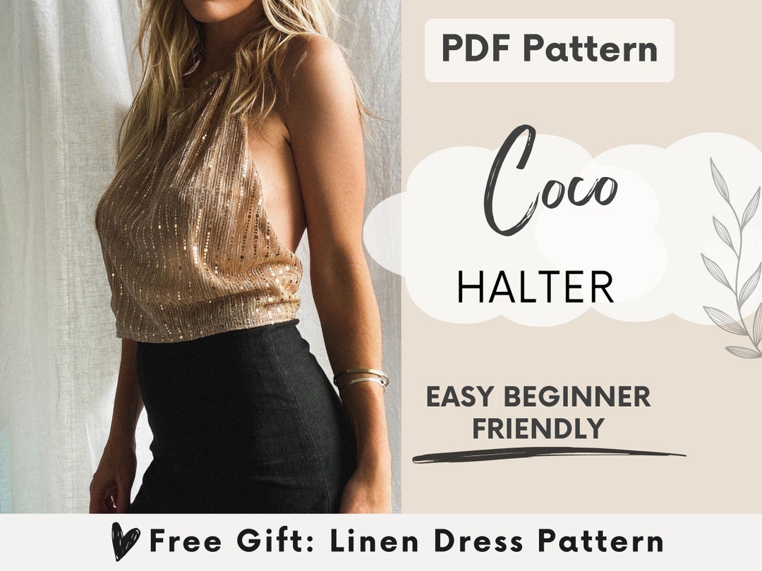 Halter Top Women's PDF Sewing Pattern Easy Beginner Sewing Pattern ...