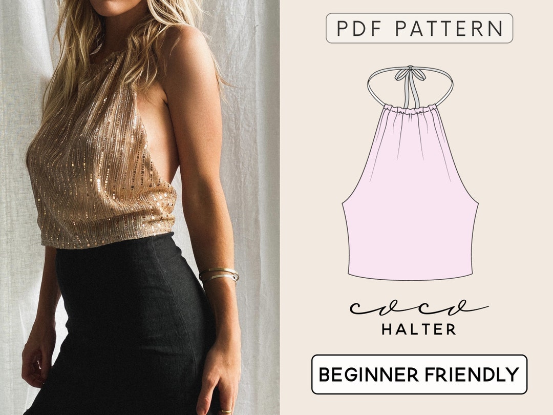 Halter Top Women's PDF Sewing Pattern Easy Beginner - Etsy
