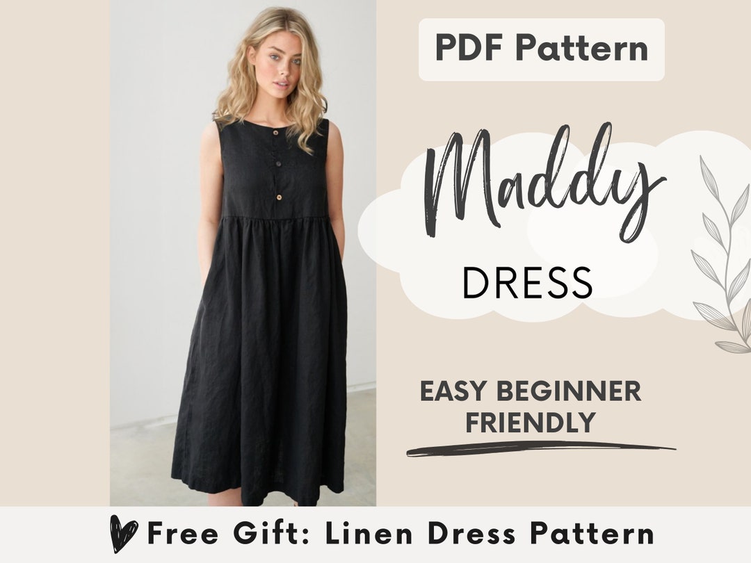 Women's Dress Sewing Pattern Linen Dress PDF Pattern - Etsy