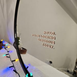 Mirror Affirmation Vinyl Decal, Hello. You're Looking Gorgeous Today ...