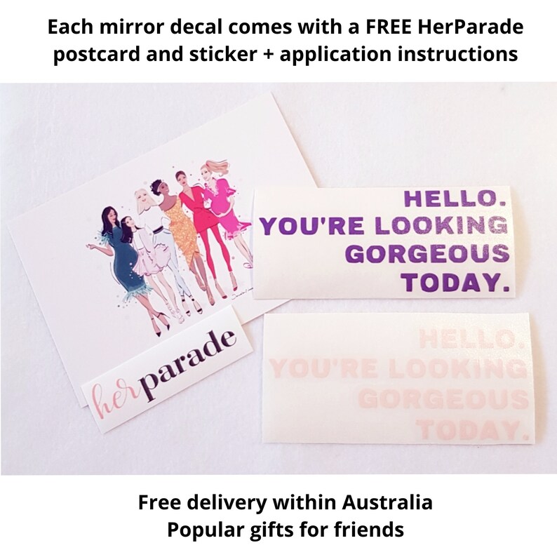 Mirror Affirmation Vinyl Decal Hello. You're Looking | Etsy