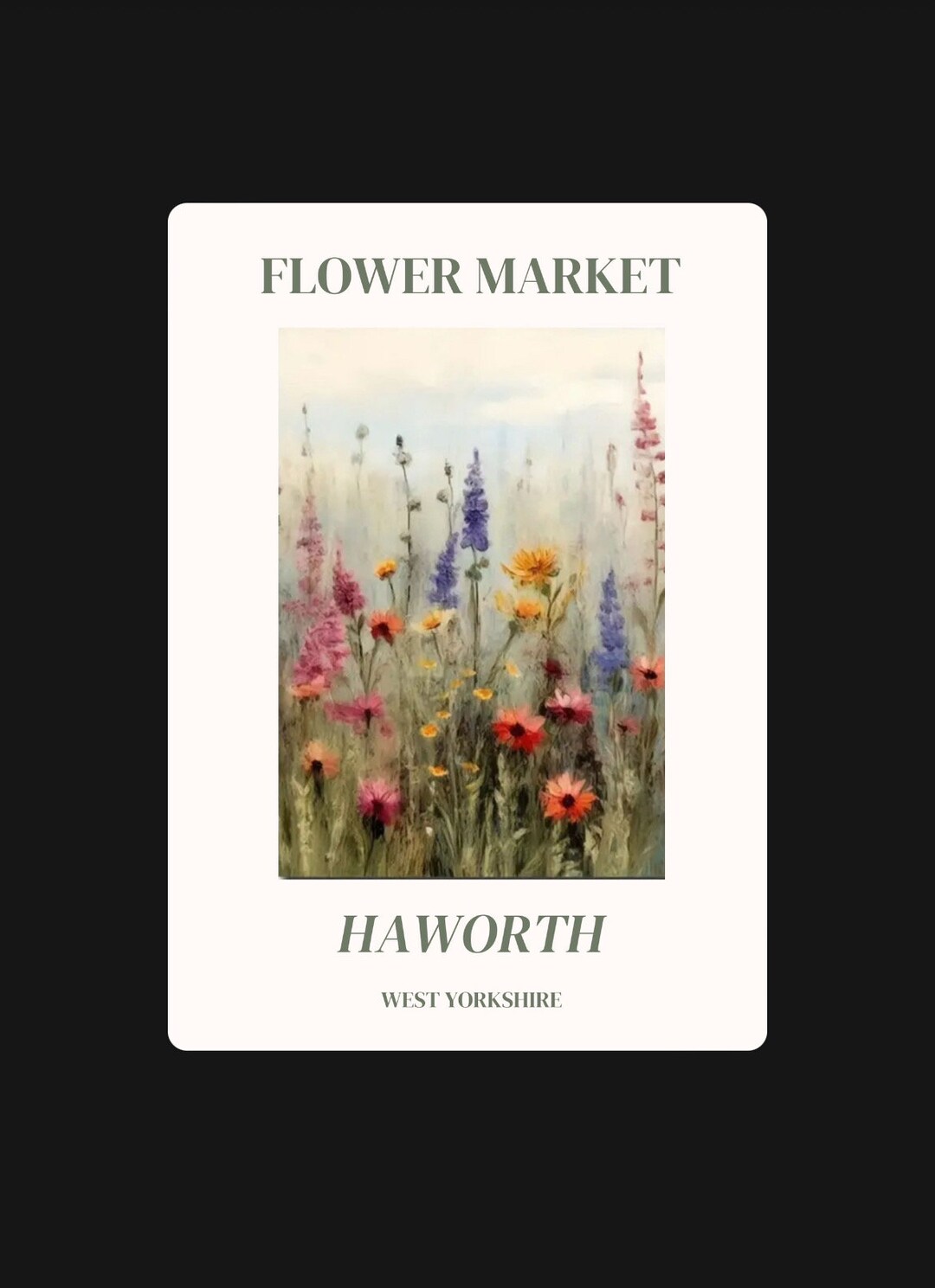 Flower Market Haworth Poster Digital Download - Etsy
