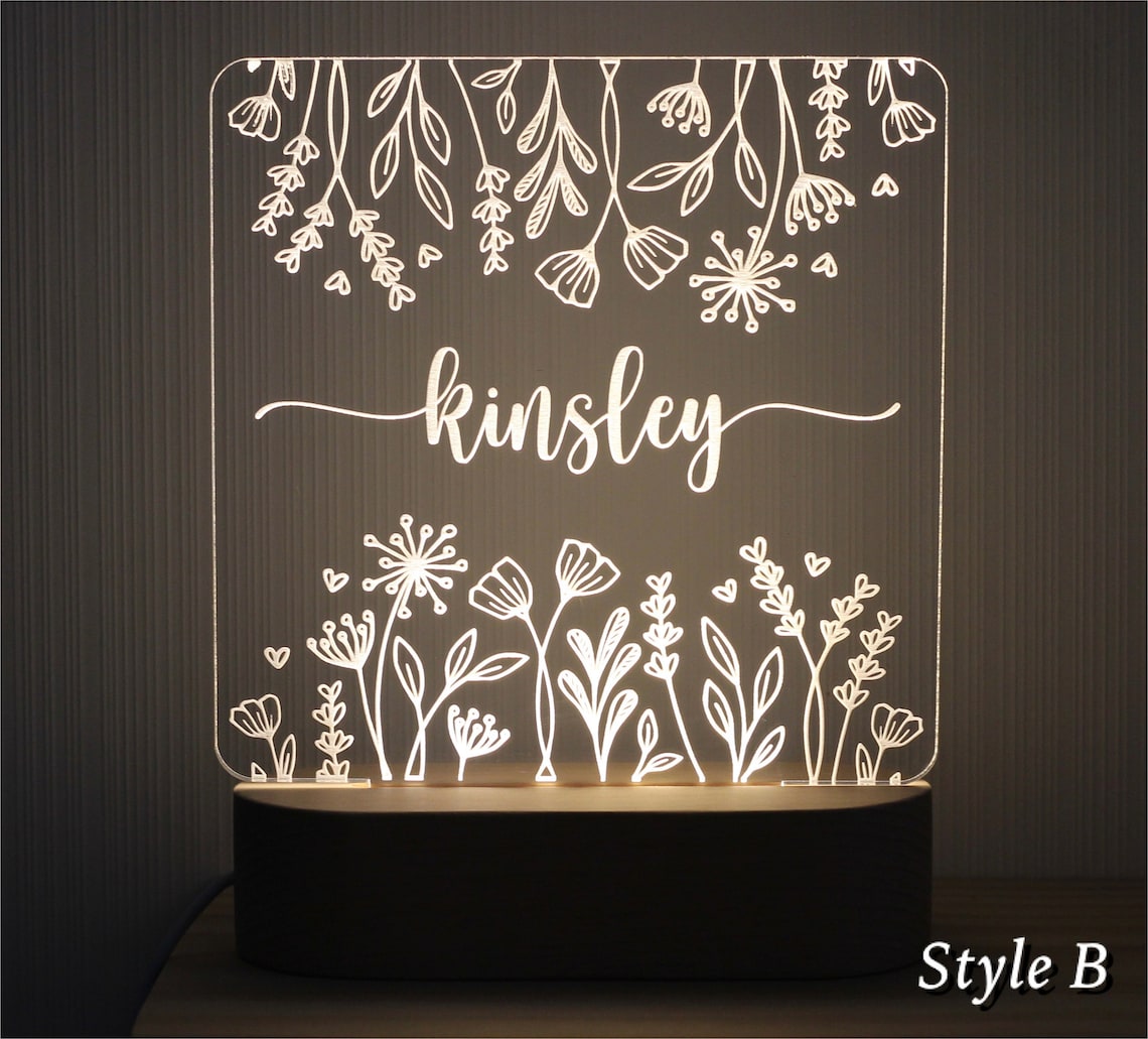 Personalized Name Night Light Baby Gift Nursery Decor - Etsy
