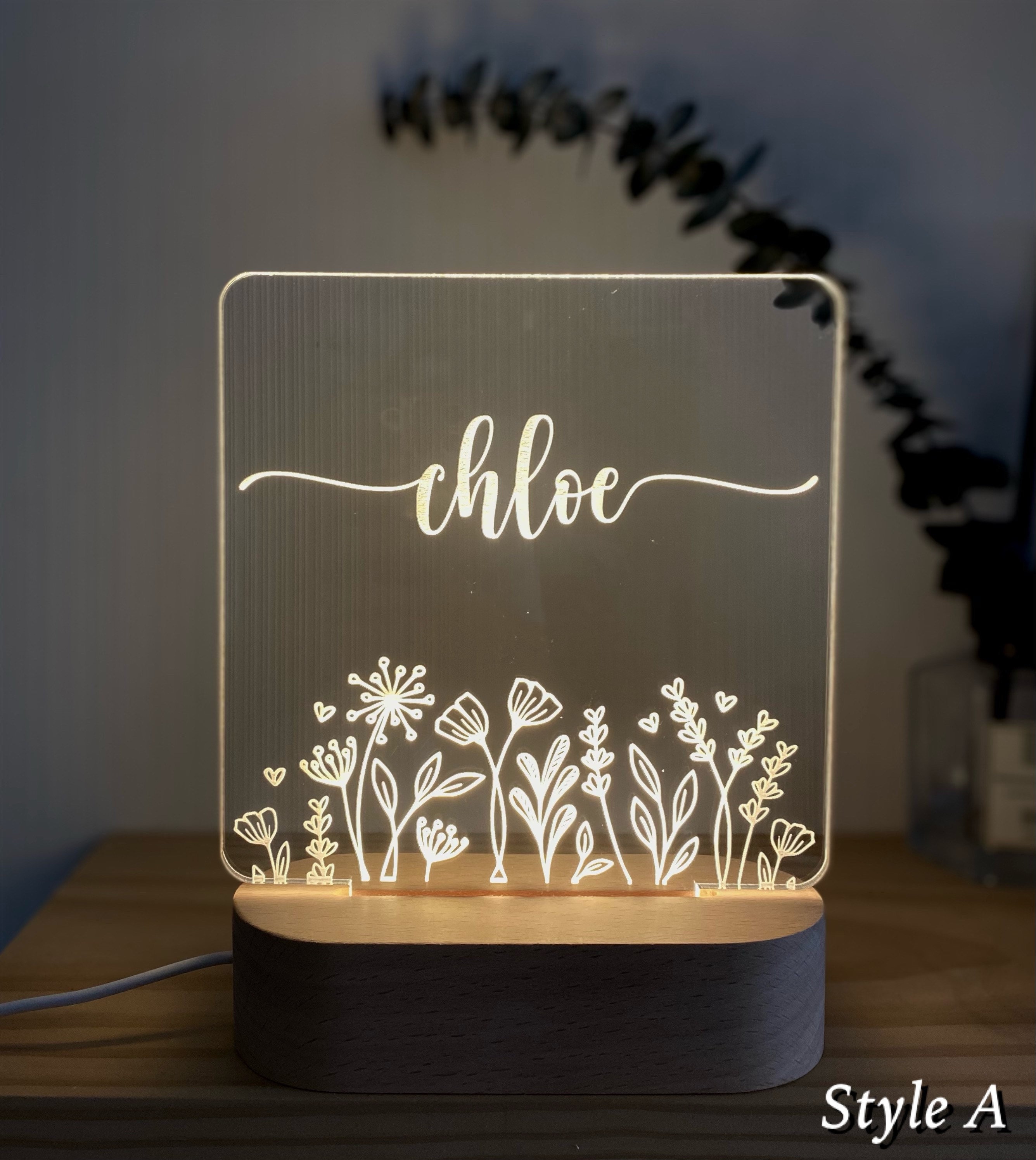 Personalized Name Night Light Baby Gift Nursery Decor - Etsy