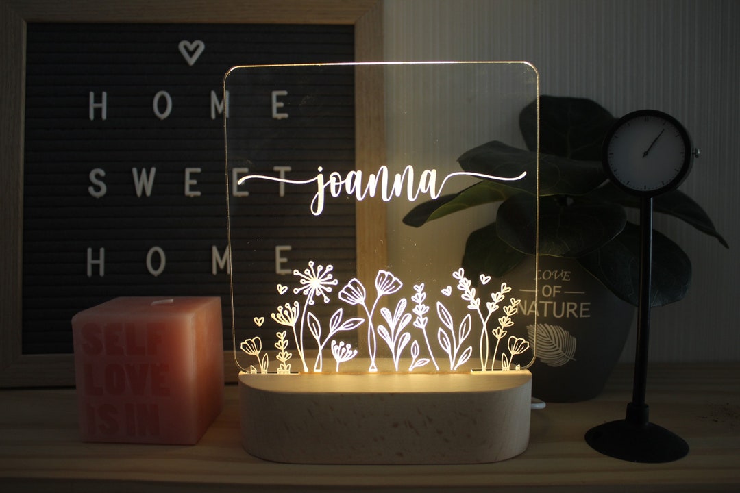 Personalized Name Night Light Baby Gift Nursery Decor - Etsy